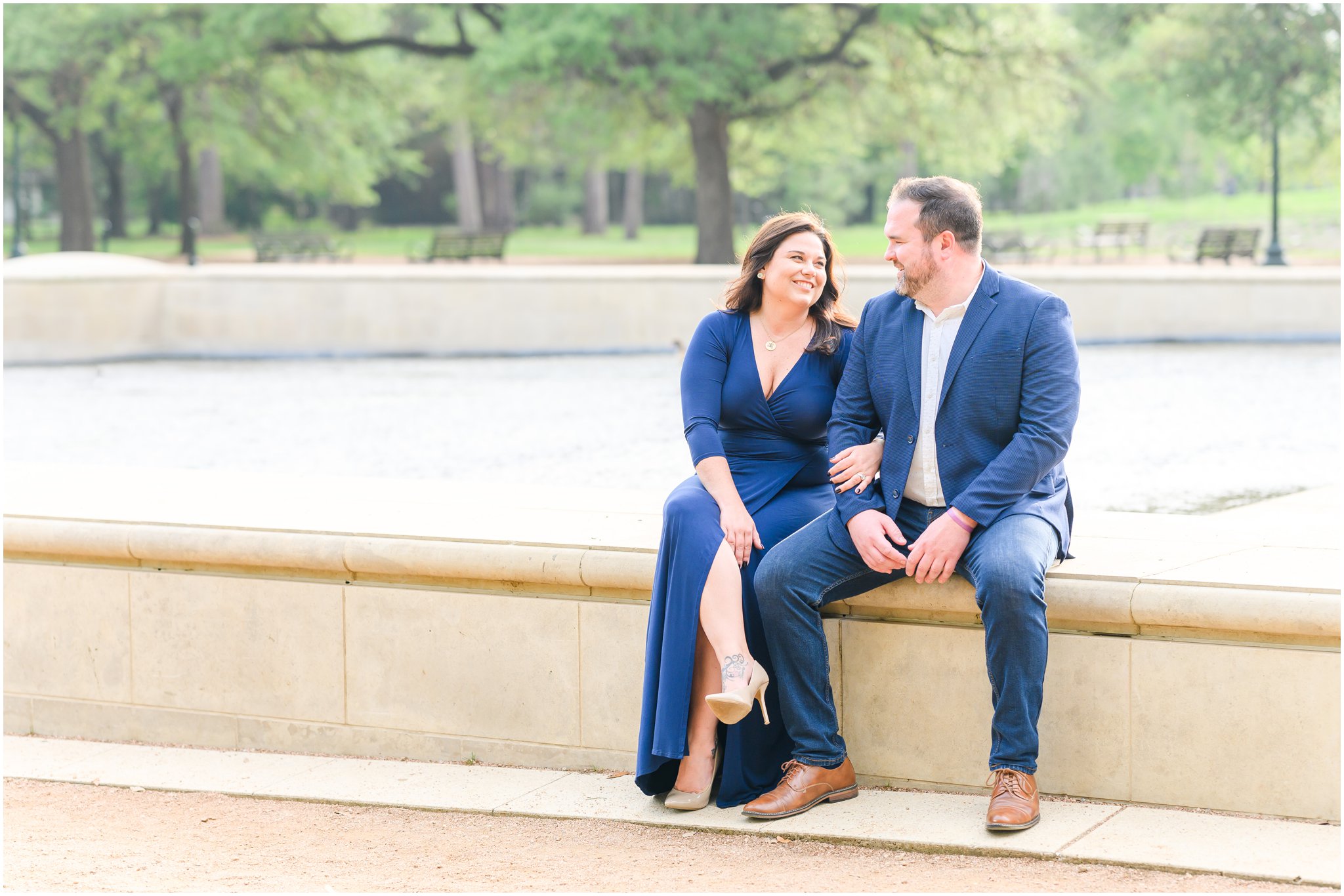 Hermann Park Spring Engagement Session | Amber + Joe